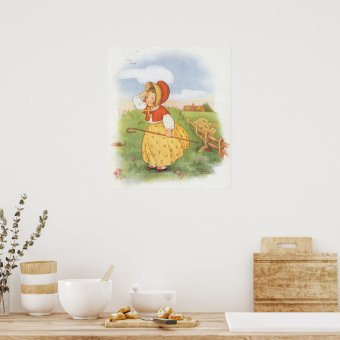 Vintage Little Bo Peep Mother Goose Nursery Rhyme Poster | Zazzle