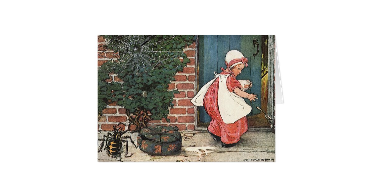 Vintage Little Miss Muffet Spider Nursery Rhyme | Zazzle