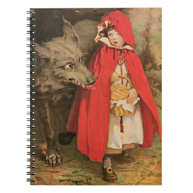 Vintage Little Red Riding Hood and Big Bad Wolf Notebook | Zazzle