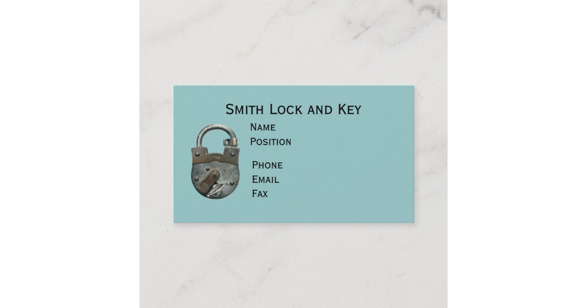 Vintage Lock and Key Business Card | Zazzle