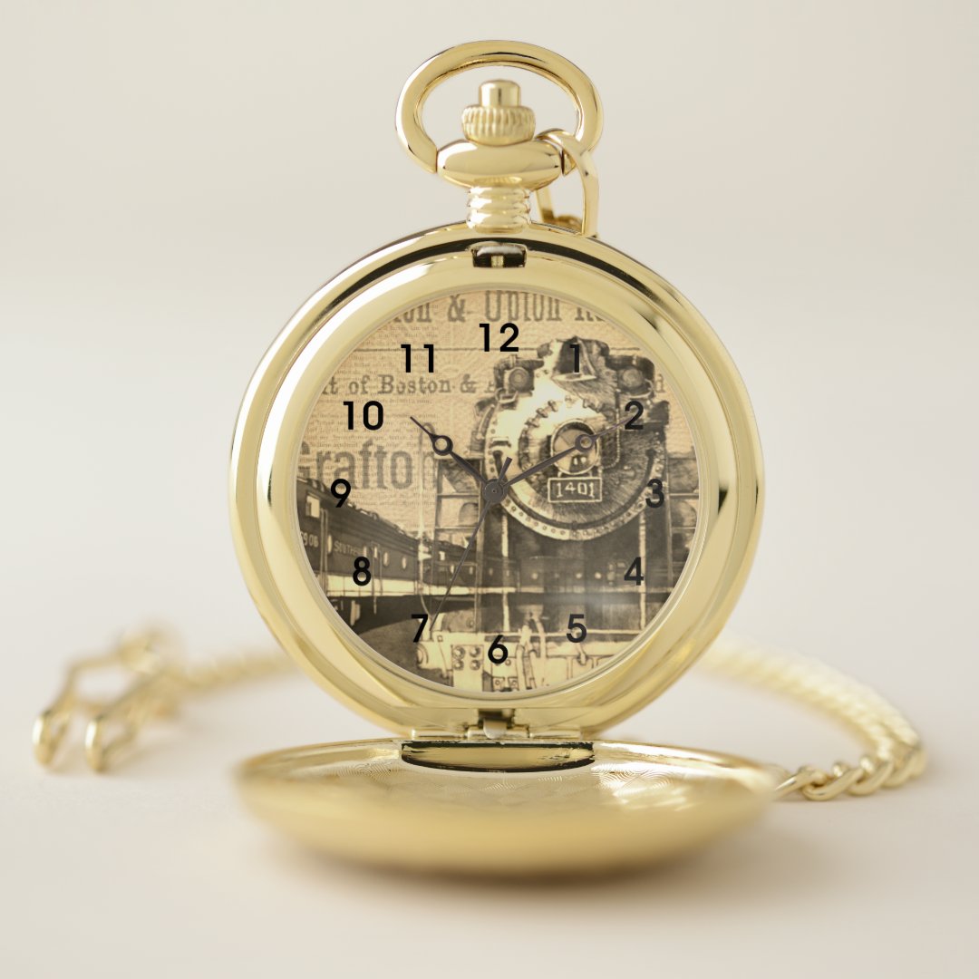 Vintage Locomotive Train Pocket Watch | Zazzle