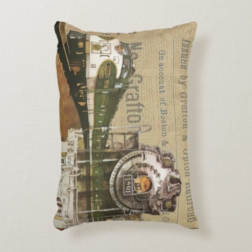 Vintage Locomotive Train Steam Engine Railroad Accent Pillow | Zazzle