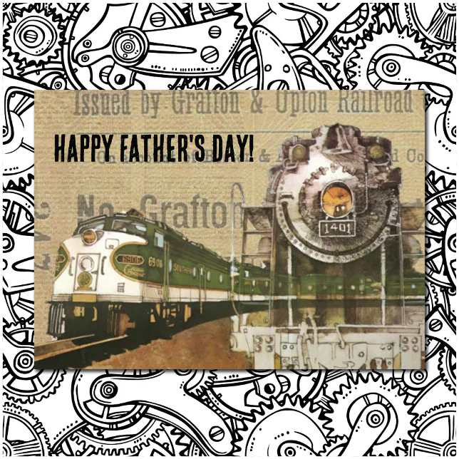 Vintage Locomotive Train Steam Engine Railroad Card | Zazzle