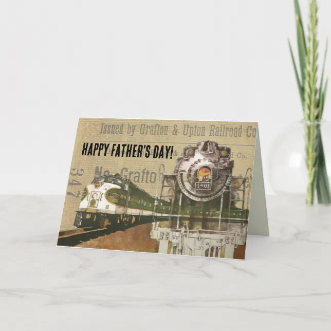 Vintage Locomotive Train Steam Engine Railroad Card | Zazzle