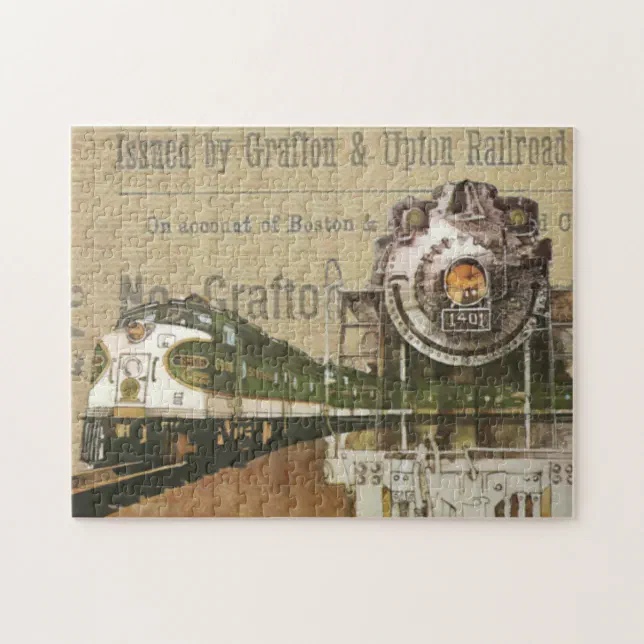 Vintage Locomotive Train Steam Engine Railroad Jigsaw Puzzle | Zazzle
