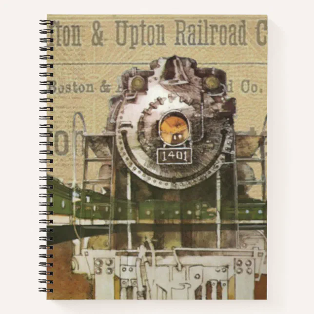 Vintage Locomotive Train Steam Engine Railroad Notebook | Zazzle
