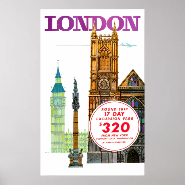 Vintage London England Travel Poster | Zazzle