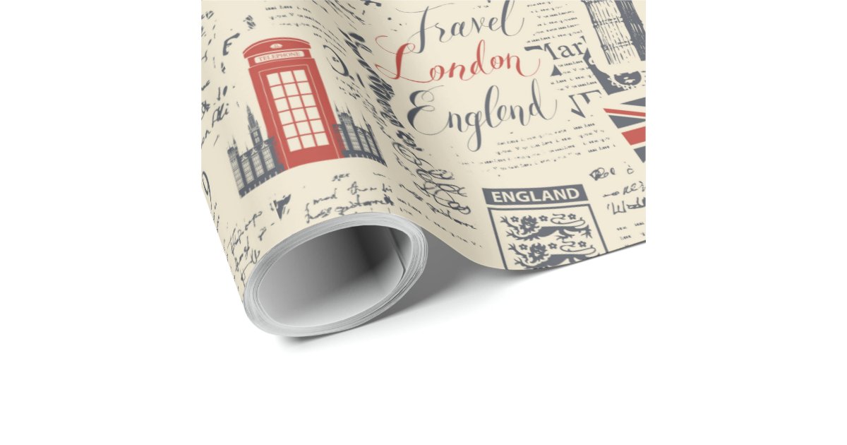 Vintage London Wrapping Paper | Zazzle