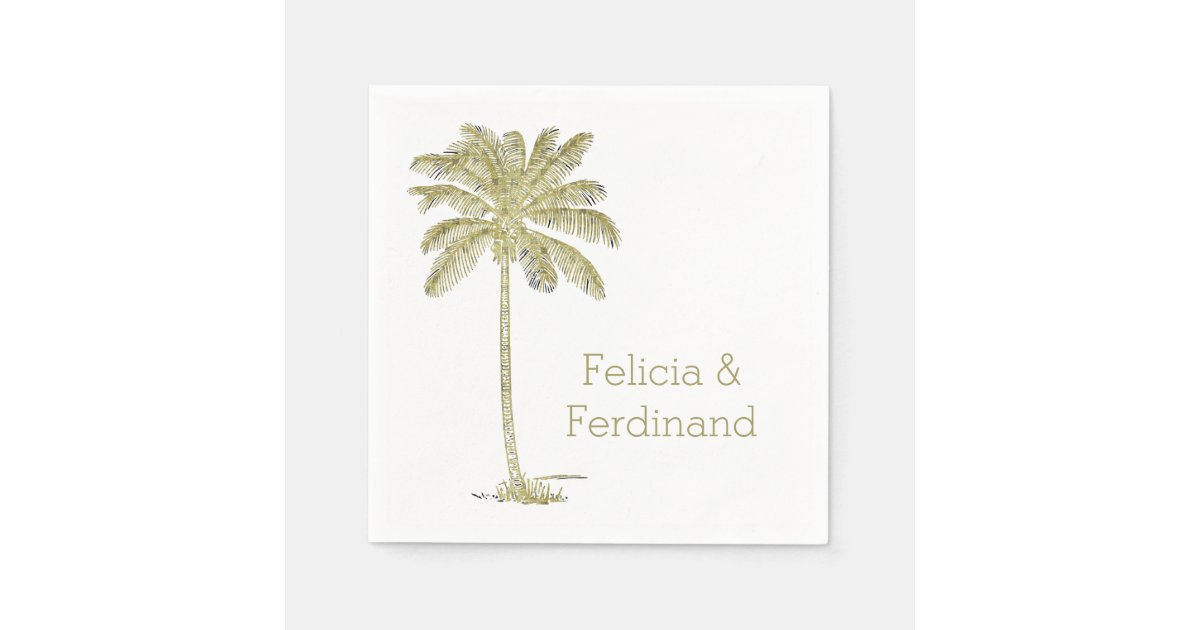 Vintage Look Coconut Palm Tree Paper Napkins | Zazzle