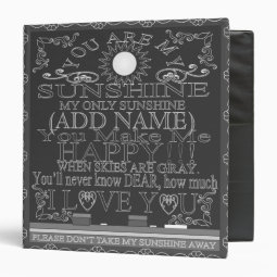 Vintage Look Custom Chalkboard Sunshine Binder | Zazzle