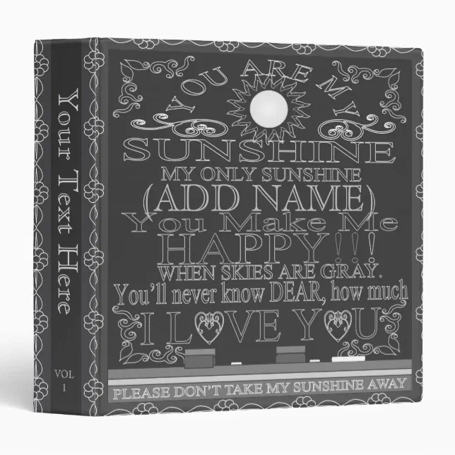 Vintage Look Custom Chalkboard Sunshine Binder | Zazzle