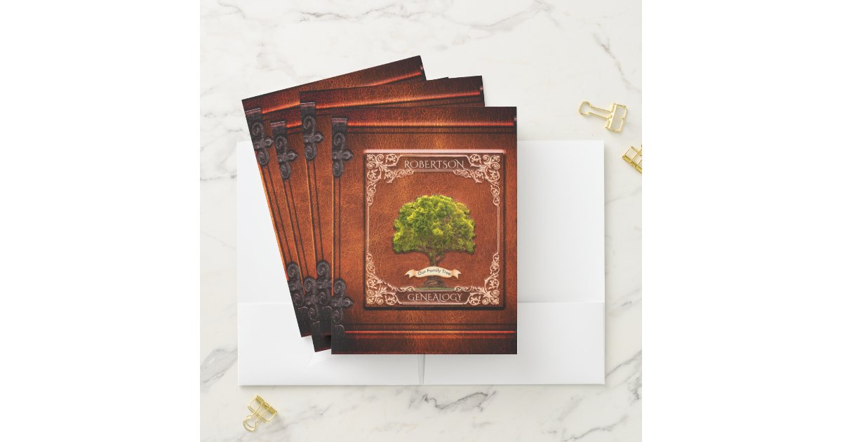 Vintage Look Genealogy Family Tree Pocket Folder | Zazzle