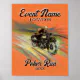 Vintage Look Motorcycle Poker Run Personalized Poster | Zazzle