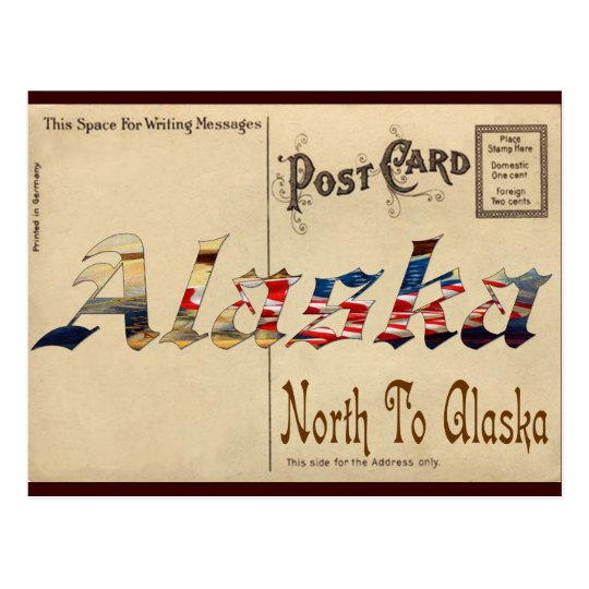 Vintage Look Old Postcard With Alaska | Zazzle.com