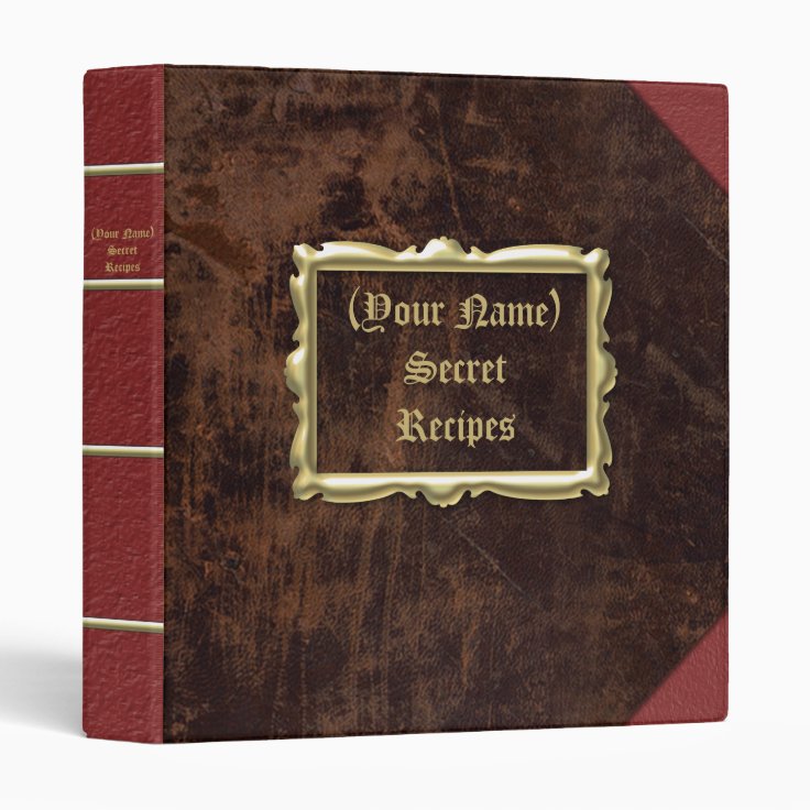 Vintage Look Personalized Recipe Binder | Zazzle