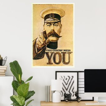 Vintage Lord Kitchener Poster Print | Zazzle