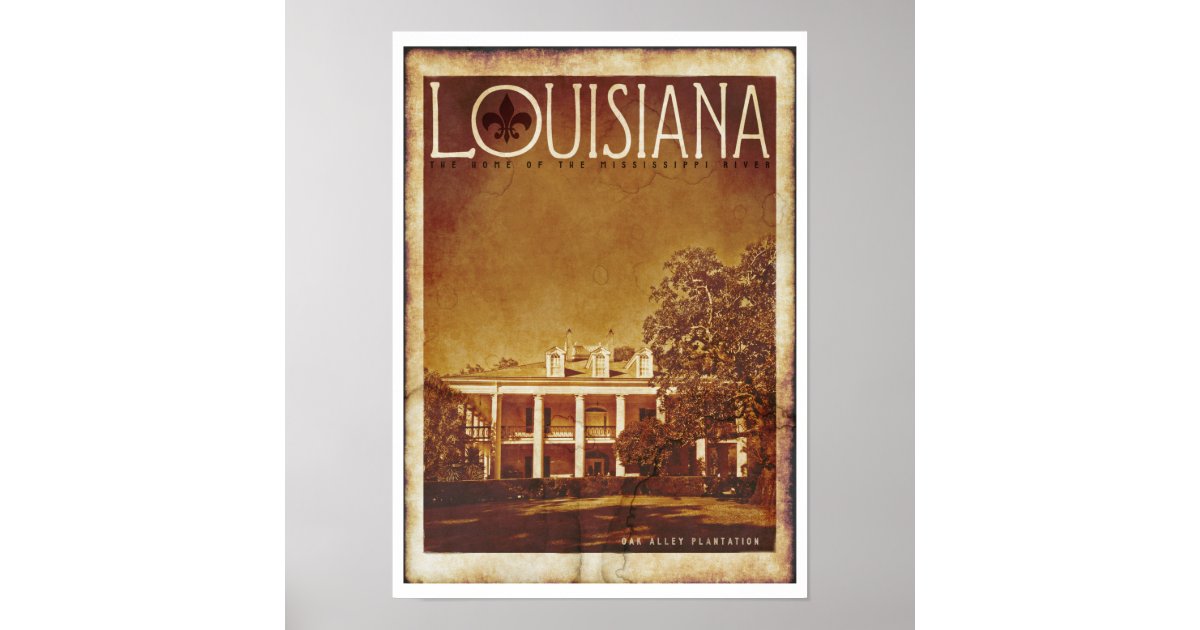 Vintage Louisiana Plantation Travel Poster | Zazzle