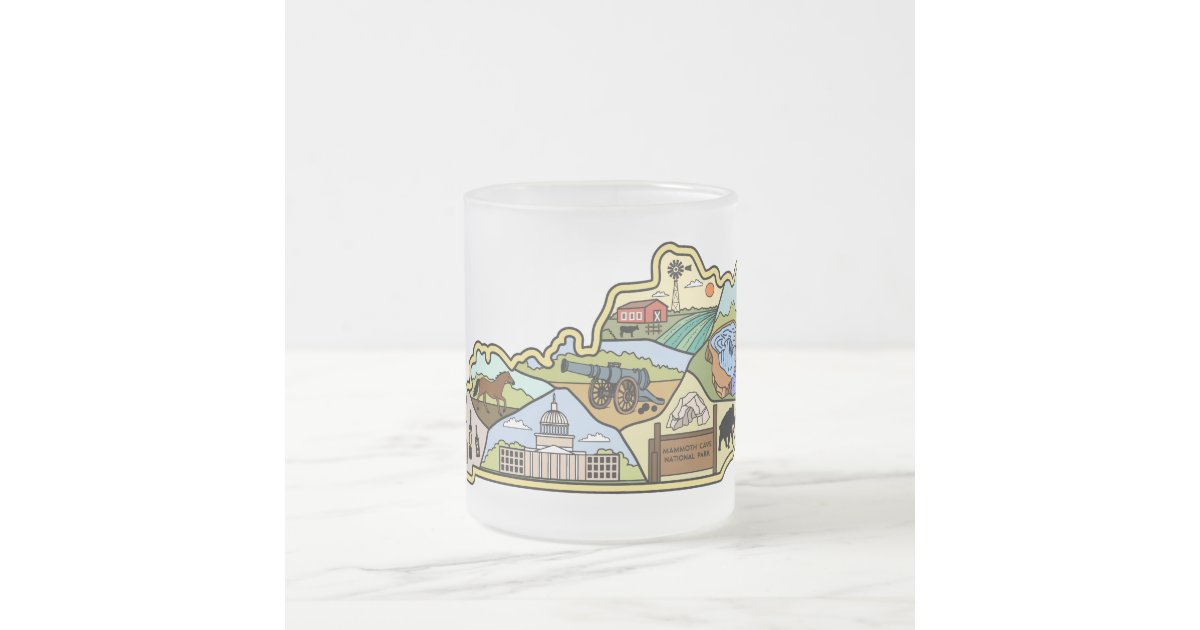 Vintage Louisville Lexington Kentucky Map Frosted Glass Coffee Mug | Zazzle