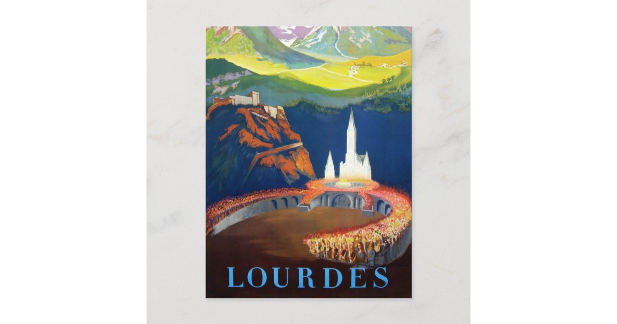 Vintage Lourdes France Travel Postcard | Zazzle