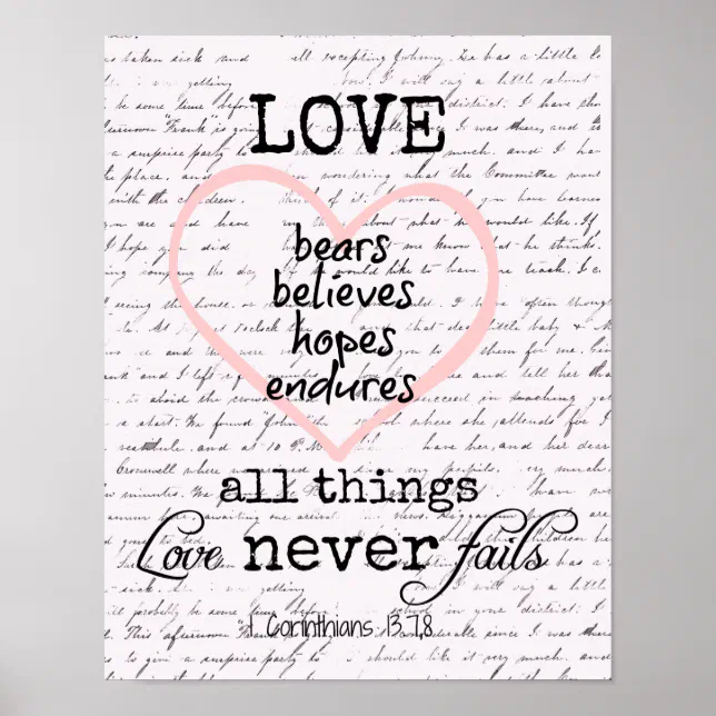 Vintage Love Bible Verse Poster | Zazzle