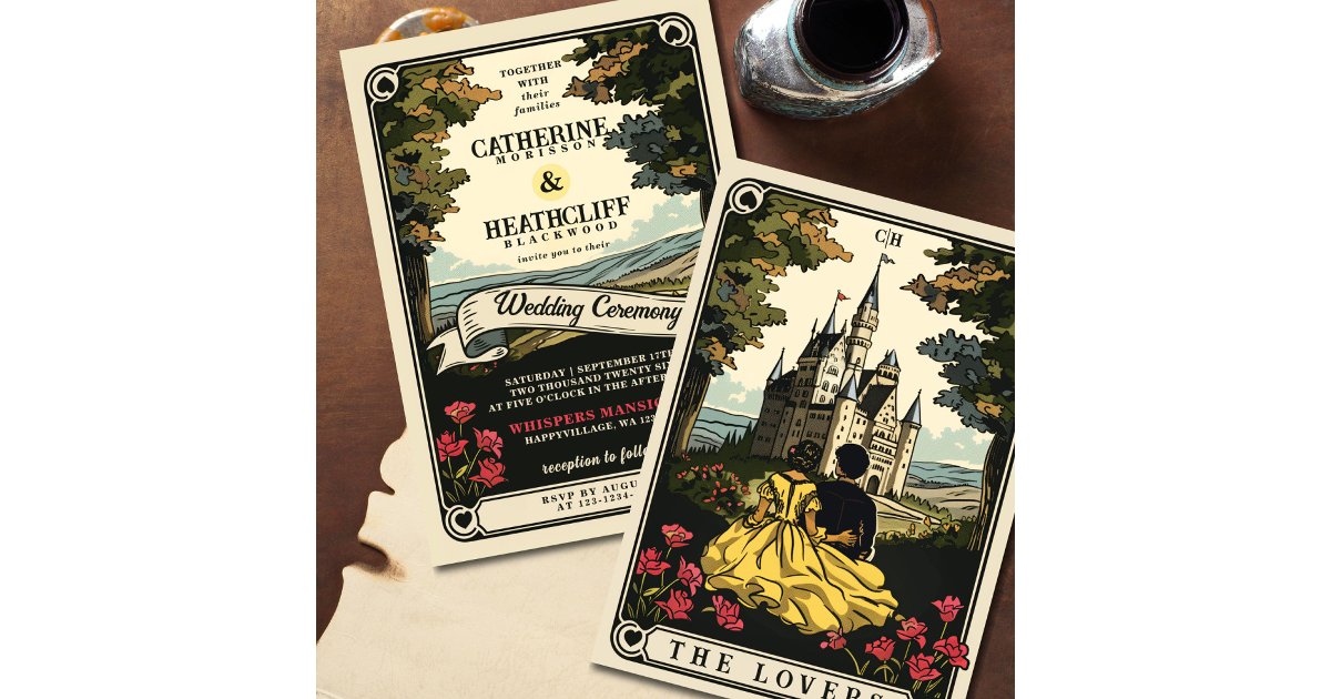 Vintage Love | Tarot Wedding Invitation | Zazzle