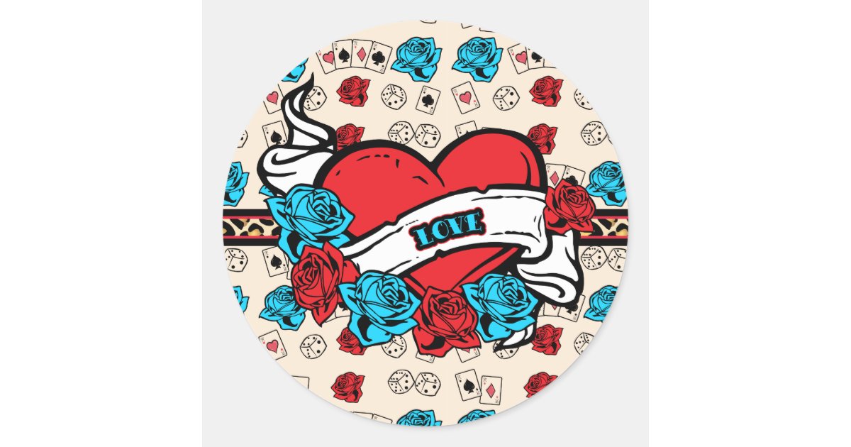 Vintage Love, Tattoo Stickers | Zazzle