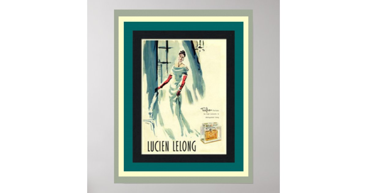 Vintage Lucien Lelong French Perfume Poster | Zazzle