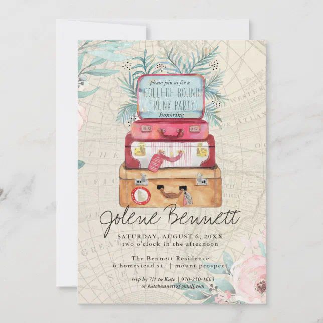Vintage Luggage | Trunk Party Graduation | Zazzle