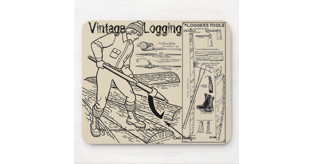 "Vintage Lumberjack Tools" Mouse Pad | Zazzle
