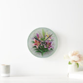 Vintage Luminous Lily Wall Clock | Zazzle