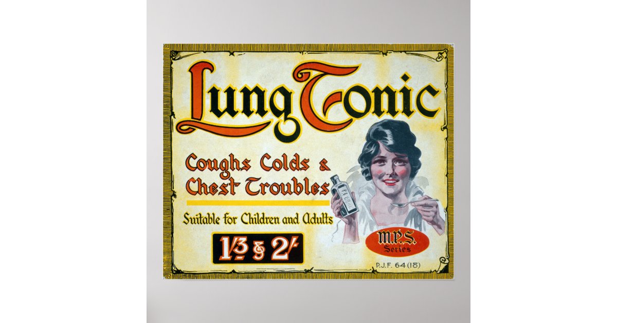 Vintage Lung Tonic Medical Drug Advertisement Poster | Zazzle