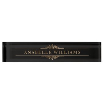 Vintage Luxury Frame Desk Name Plate | Zazzle