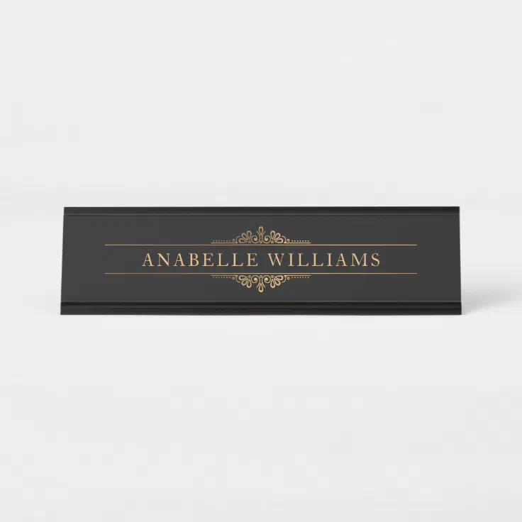 Vintage Luxury Frame Desk Name Plate | Zazzle
