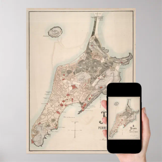 Vintage Macau China Map (1889) Poster | Zazzle