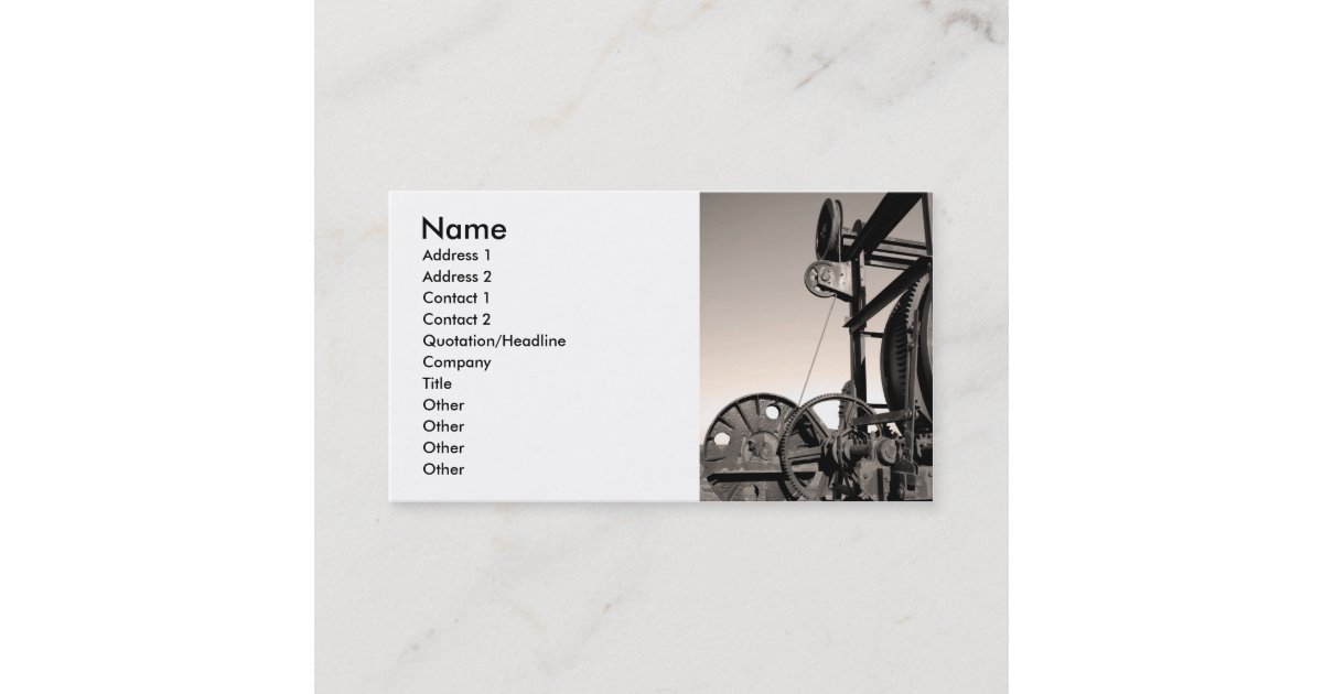 Vintage machinery business card | Zazzle