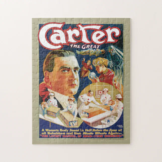 Vintage Magic Carter The Great Jigsaw Puzzle | Zazzle