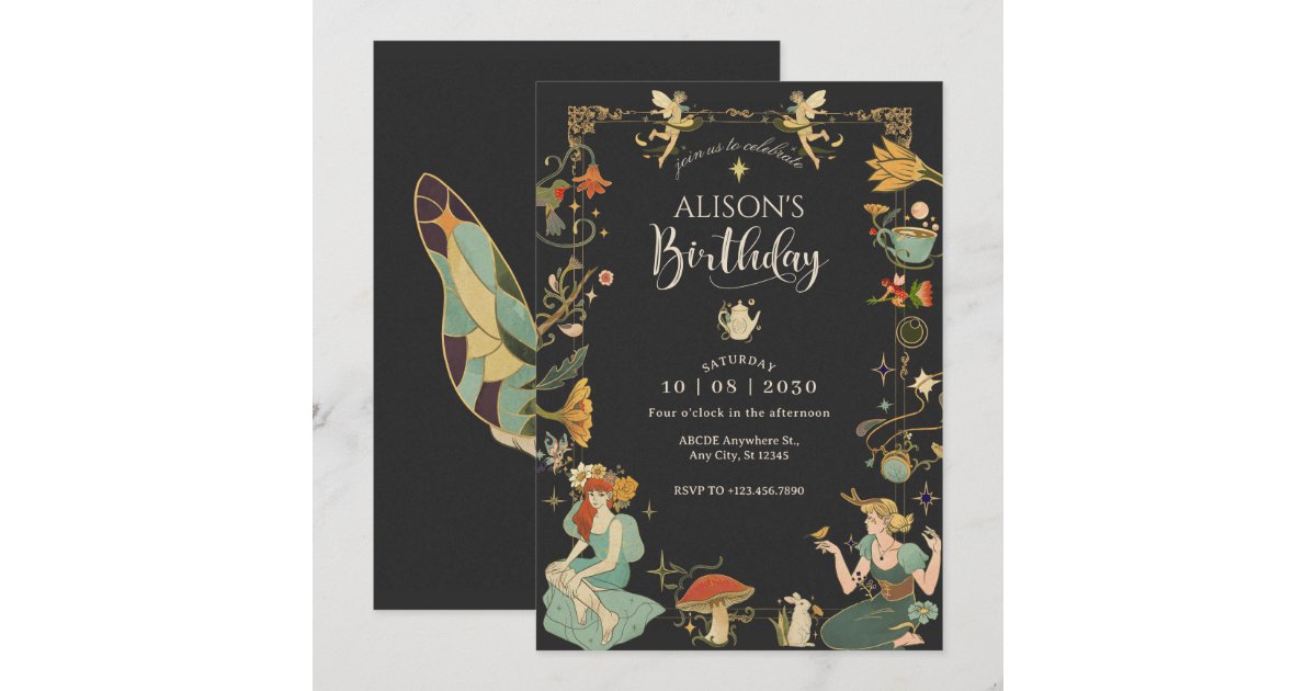 Vintage Magic Fairy tale birthday Invitation | Zazzle