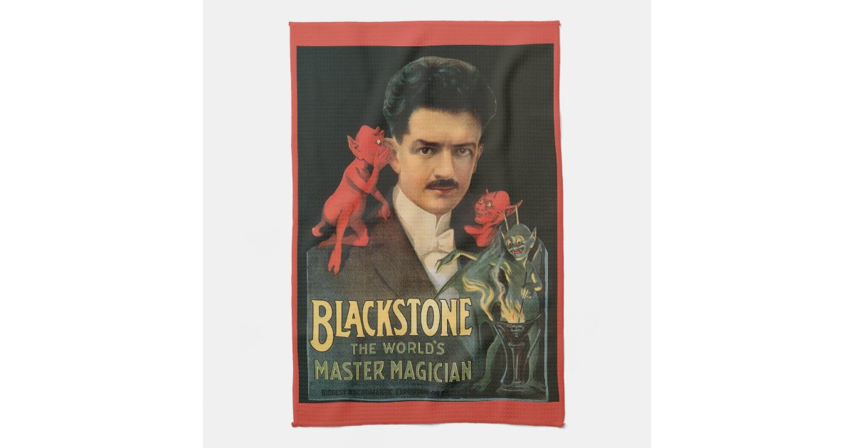 Vintage Magic Poster, Great Blackstone Magician Kitchen Towel | Zazzle
