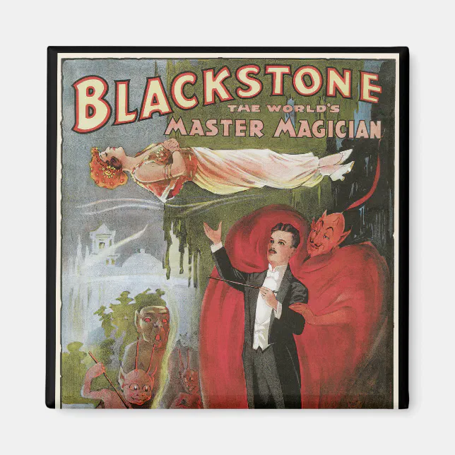 Vintage Magic Poster, Great Blackstone Magician Magnet | Zazzle