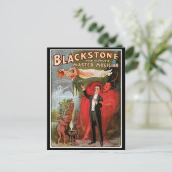 Vintage Magic Poster, Great Blackstone Magician Postcard | Zazzle