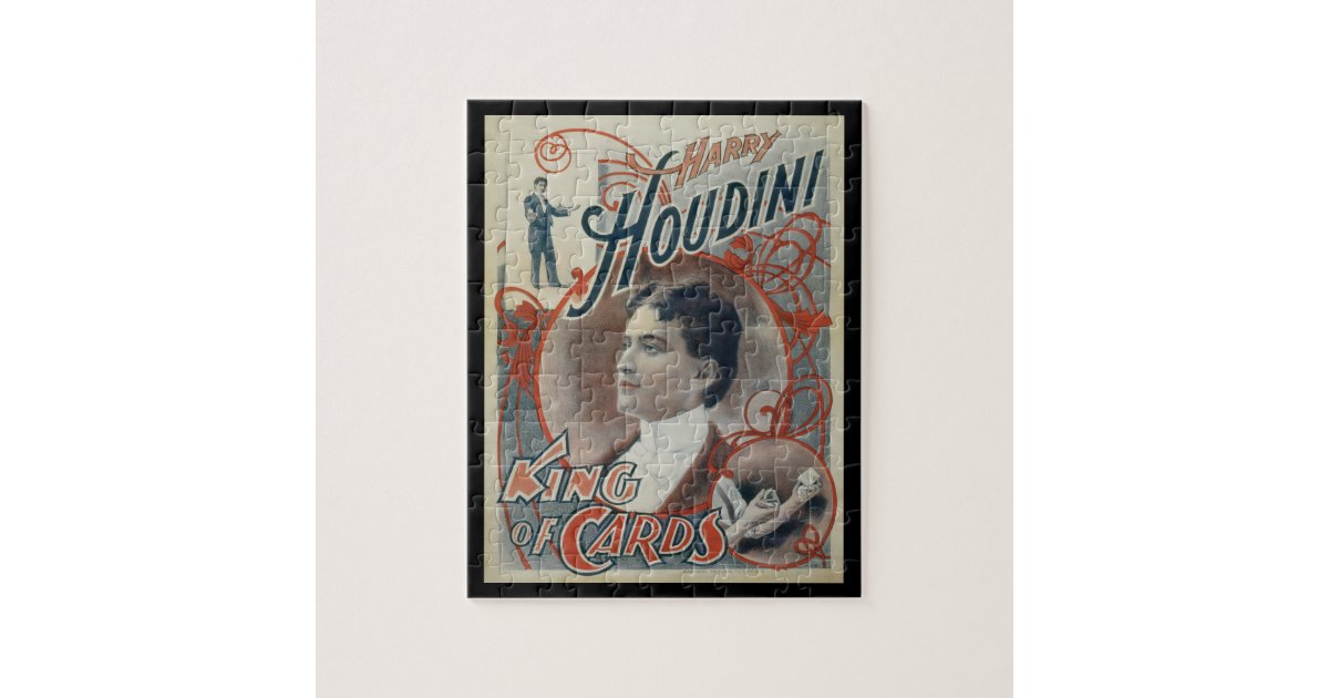 Vintage Magic Poster, Magician Harry Houdini Jigsaw Puzzle | Zazzle