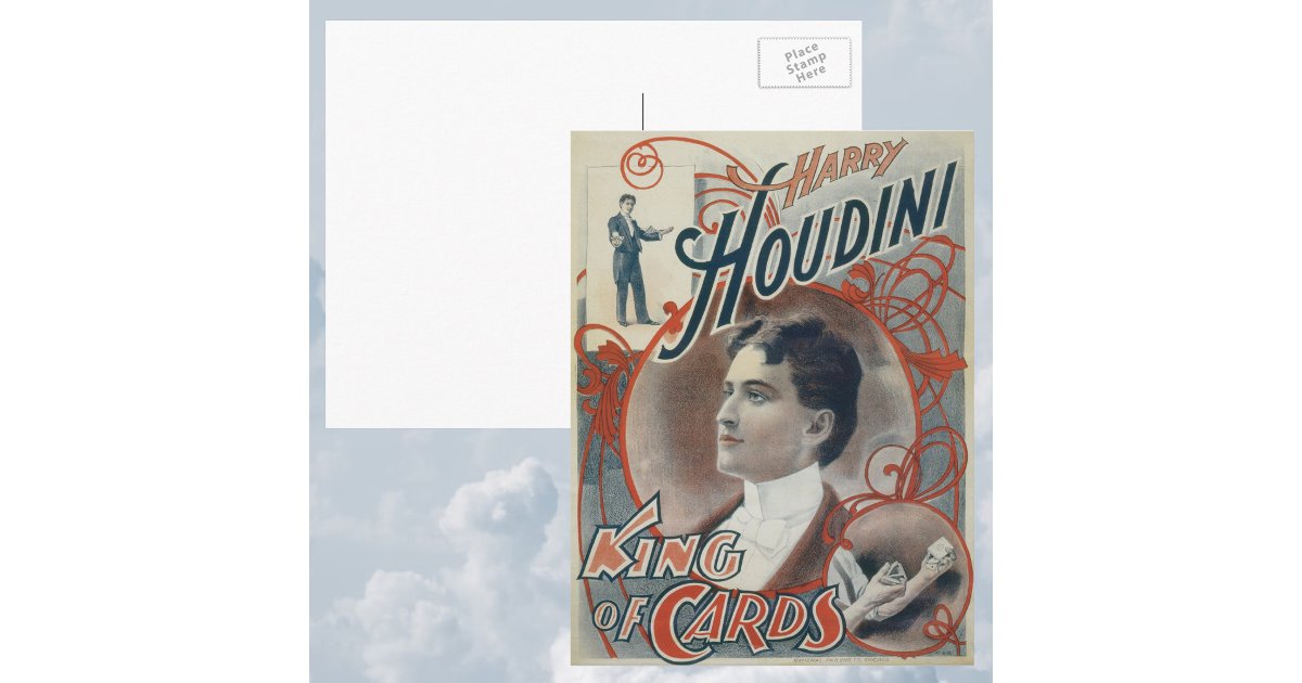 Vintage Magic Poster, Magician Harry Houdini Postcard | Zazzle