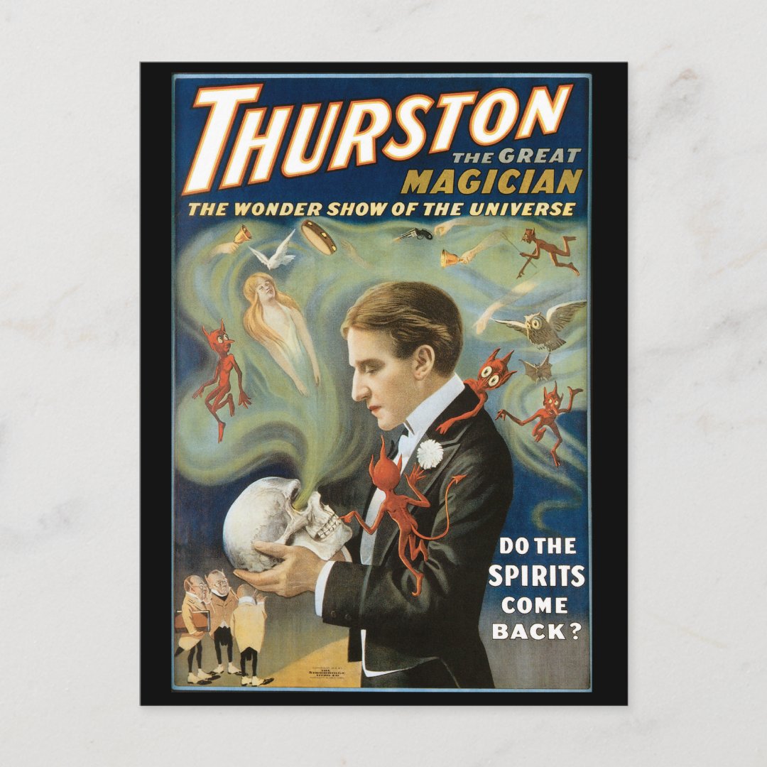 Vintage Magic Poster, Thurston, The Great Magician Postcard | Zazzle