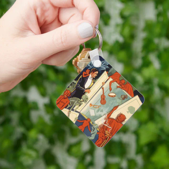 Vintage Magician Carter the Great Magic Act Keychain | Zazzle
