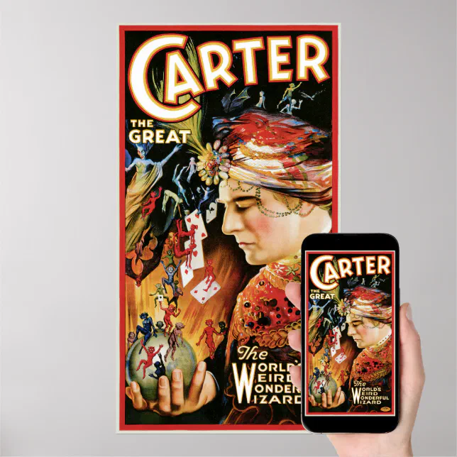 Vintage Magician Carter the Great Poster | Zazzle