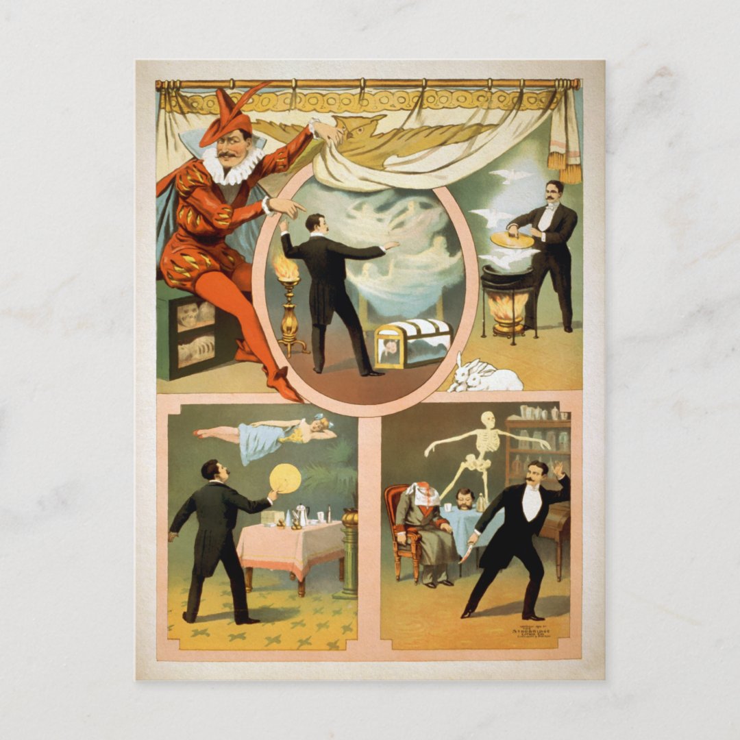 Vintage Magician Poster Postcard | Zazzle