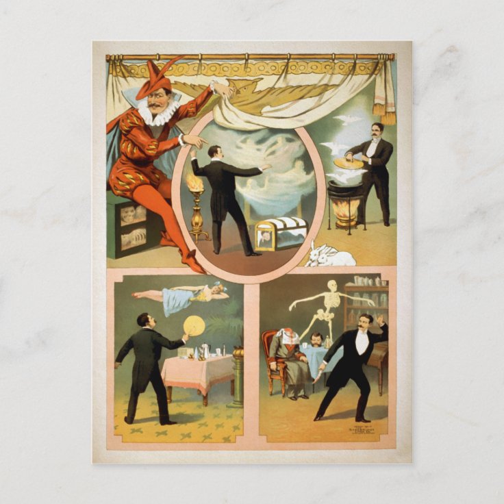 Vintage Magician Poster Postcard | Zazzle
