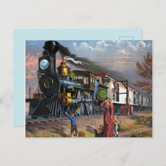 Vintage Mail Train Postcard | Zazzle