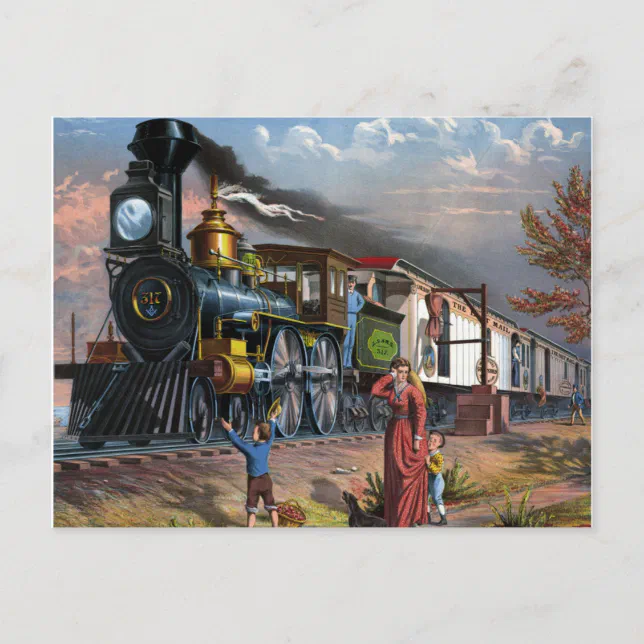 Vintage Mail Train Postcard | Zazzle