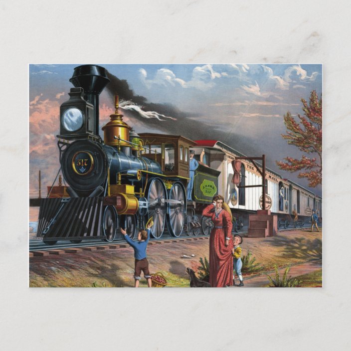 Vintage Mail Train Postcard | Zazzle.com